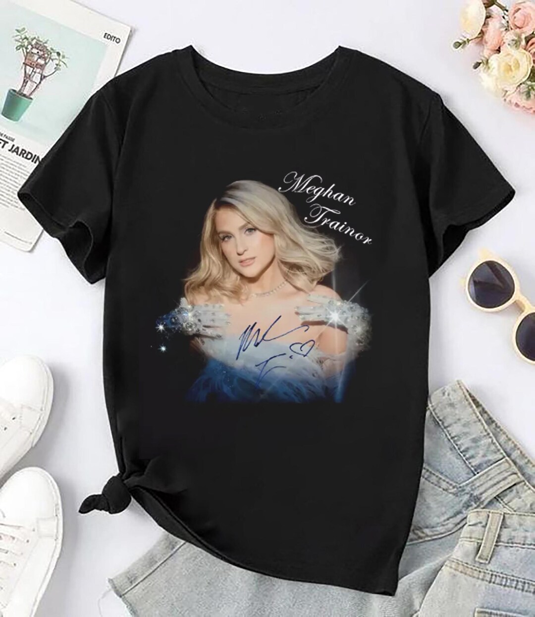 Vintage Meghan Trainor Signatures T-shirt, Meghan Trainor Fan Gift ...