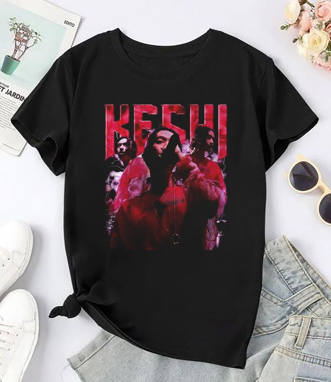 Keshi 90s Vintage Bootleg Shirt, 2024 Keshi Requiem World Tour Shirt ...