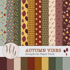 Paper Pack, Autumn Scrapbook, Collage Paper, Fall Paper Pack, Digital ...