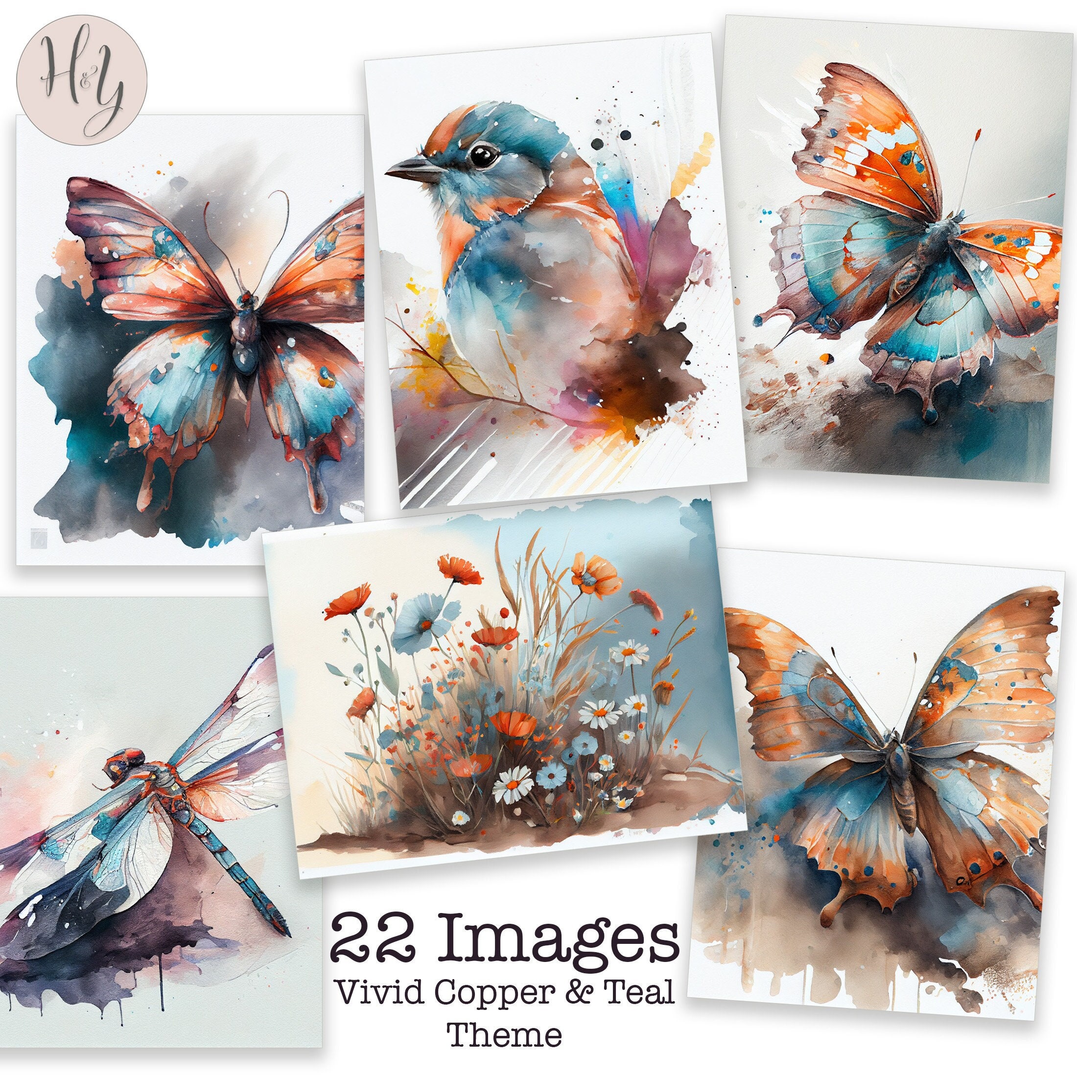 Papers for Art Journals and Background Pages Watercolor Theme Nature ...