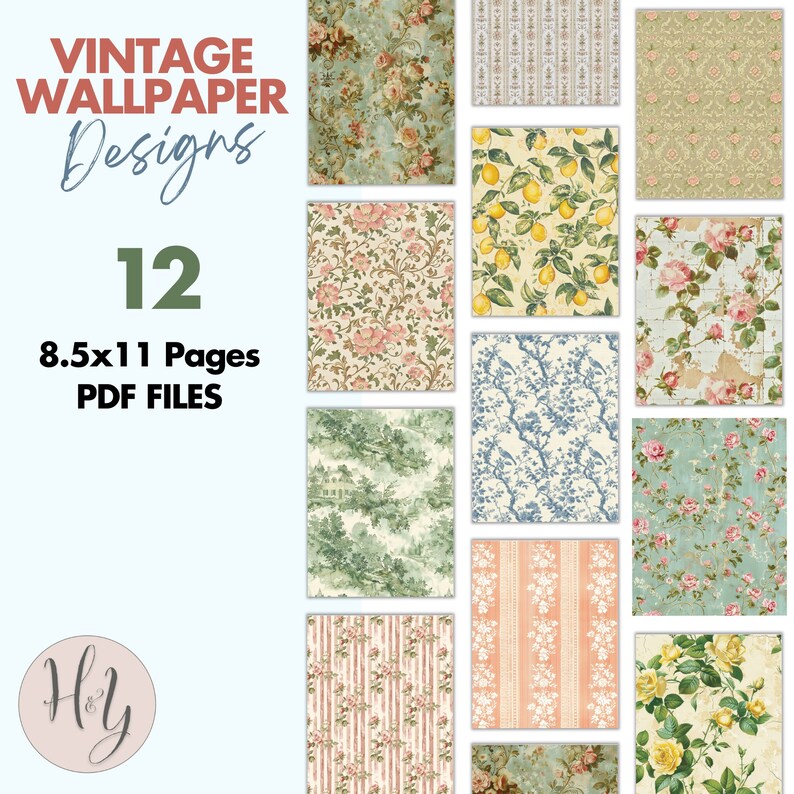 Wallpaper Samples Inspired Paper Pack, Digital Download Paper for ...