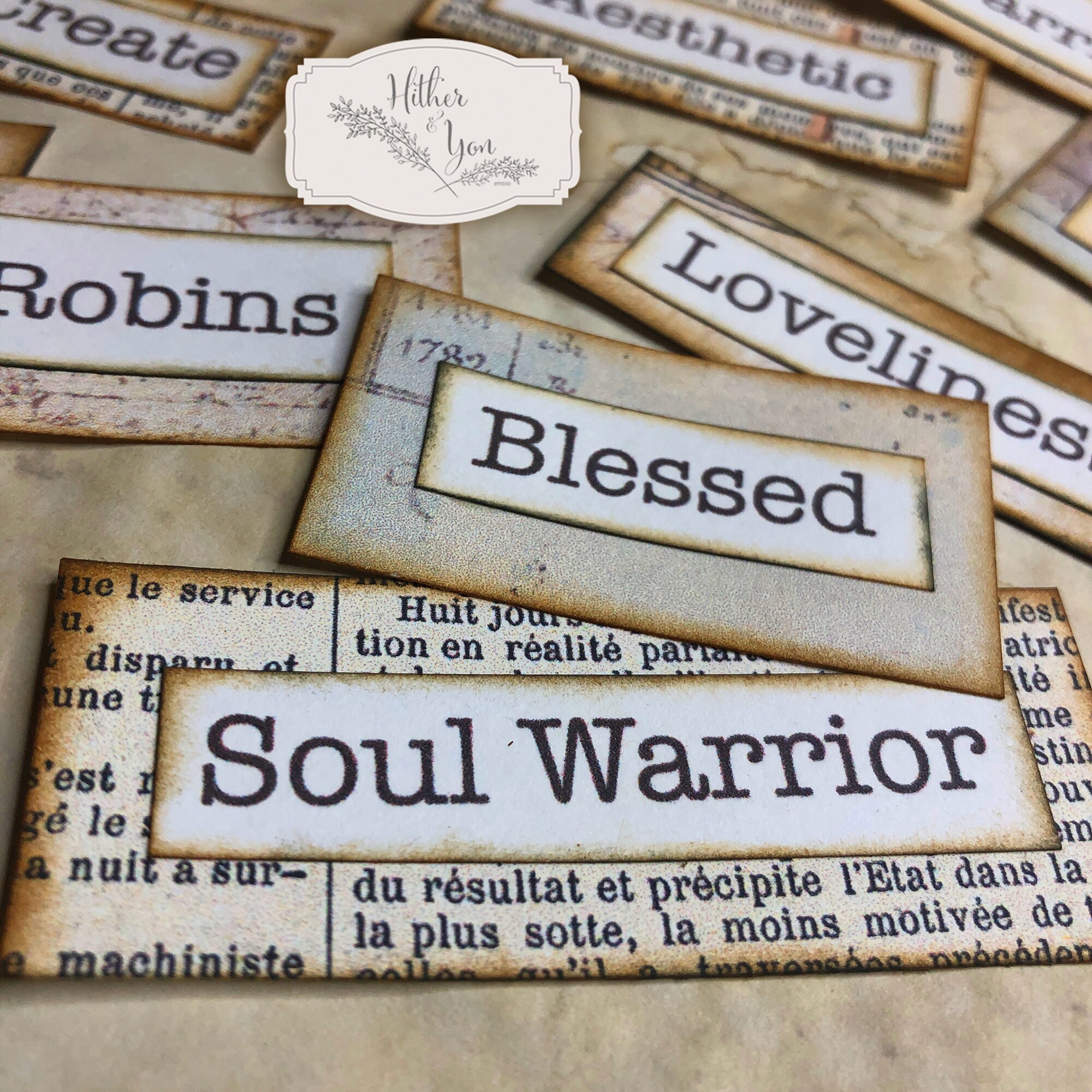 Distressed Words, Vintage Labels, Word Label, Junk Journal Ephemera ...