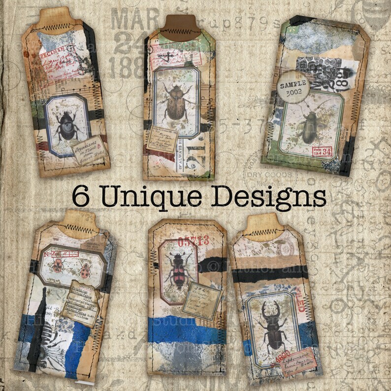 Entomology Tags Digital Set of Tags for Entomologist Theme Junk ...