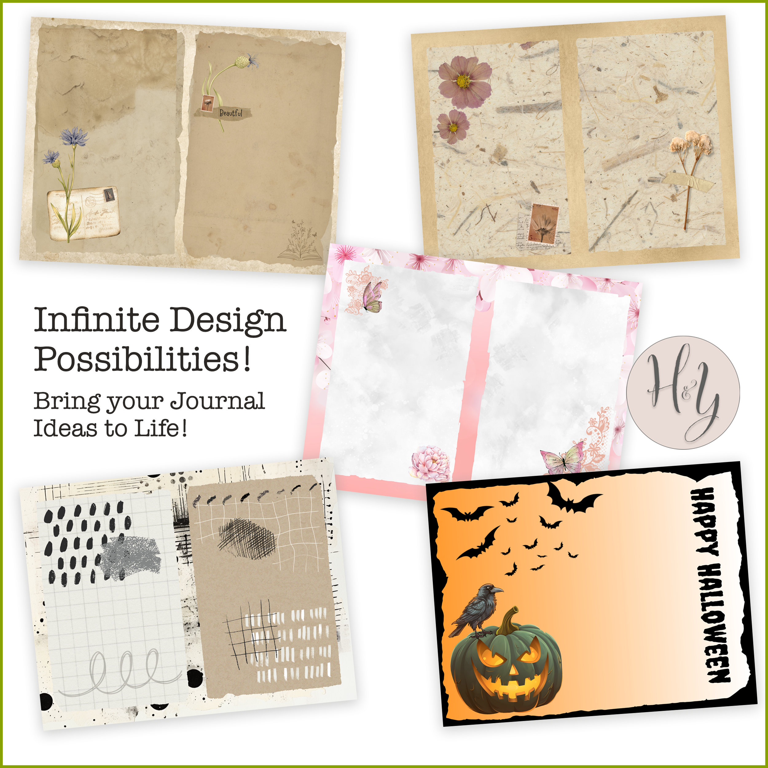 Canva Template for Creating Complete Junk Journal Kits, Canva Frames ...