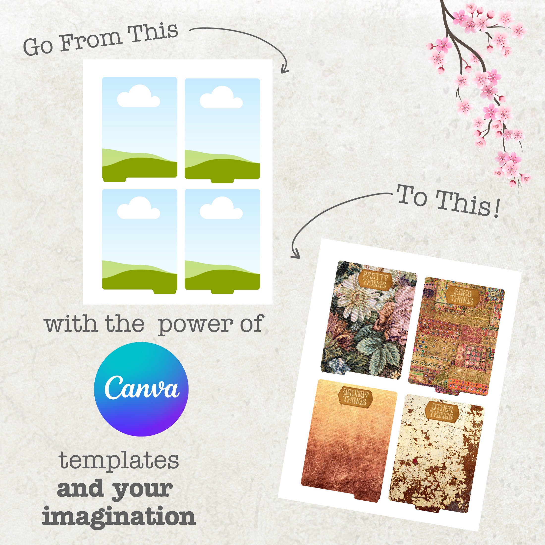 Canva Frames Template for File Folders, Junk Journal Supplies, Create a ...