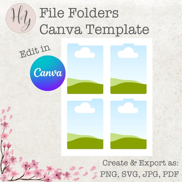 File Folder Template Canva - Etsy