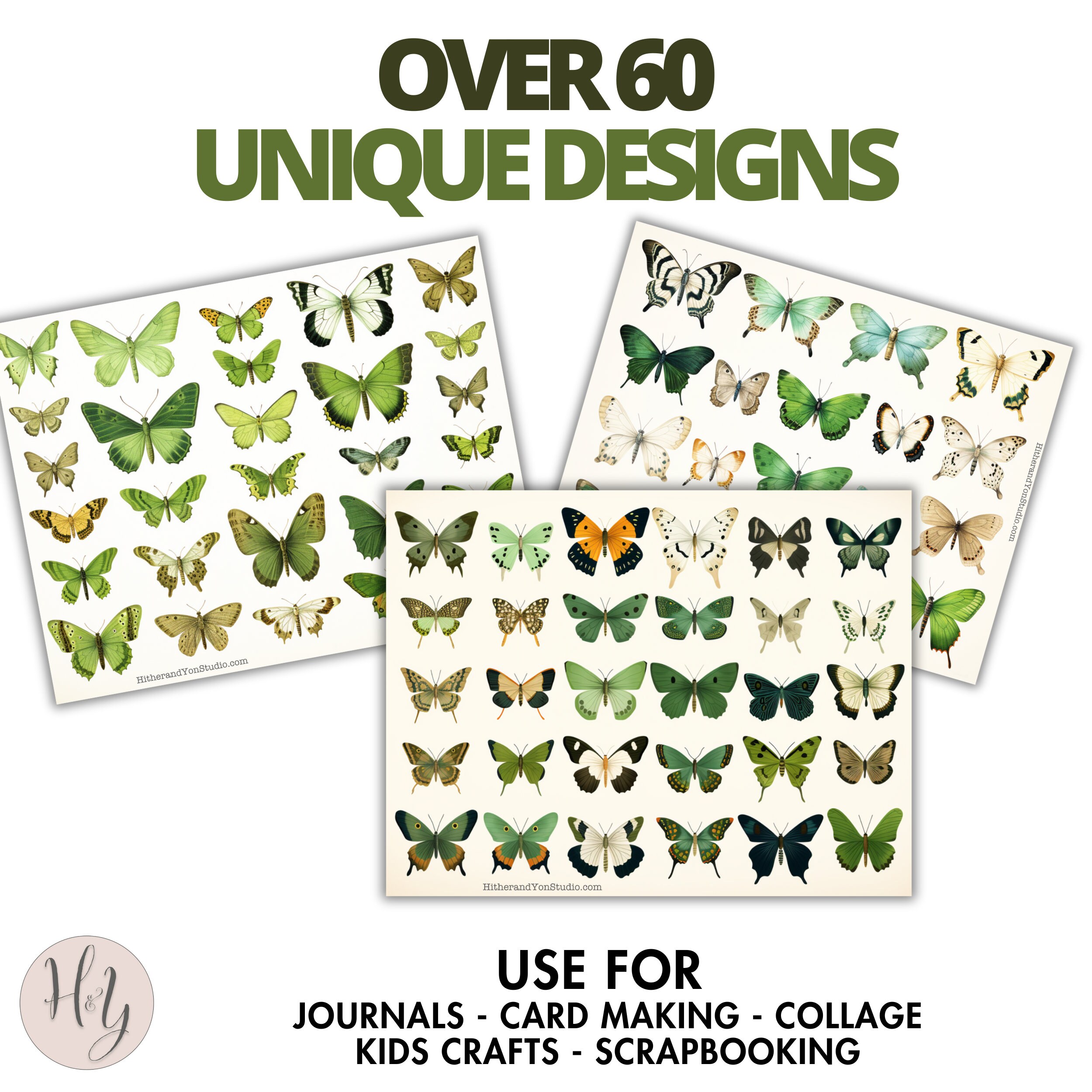 Fussy Cut Butterflies and Moths for Paper Crafting, Collage, Scrapbook ...
