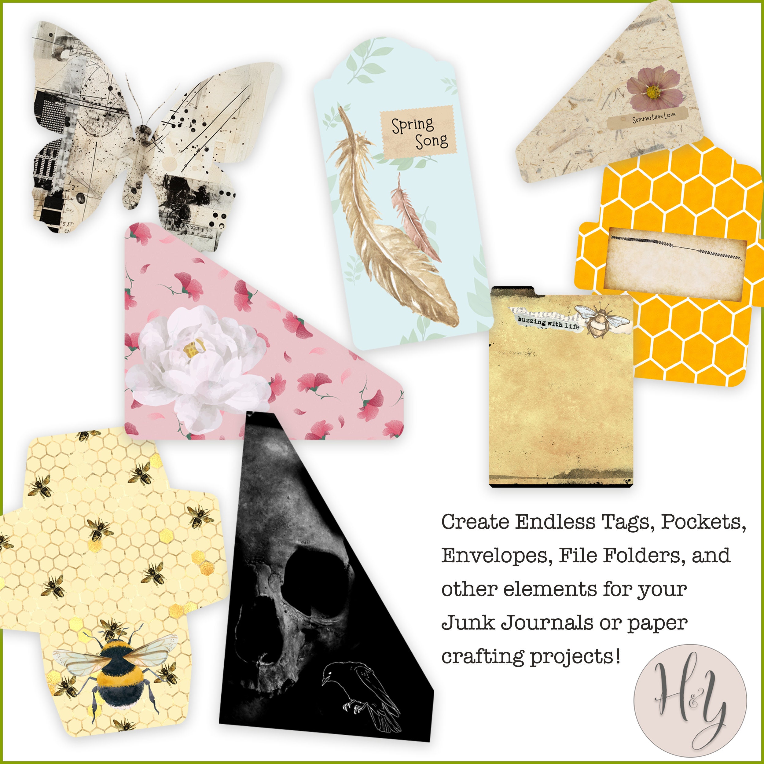 Canva Template for Creating Complete Junk Journal Kits, Canva Frames ...