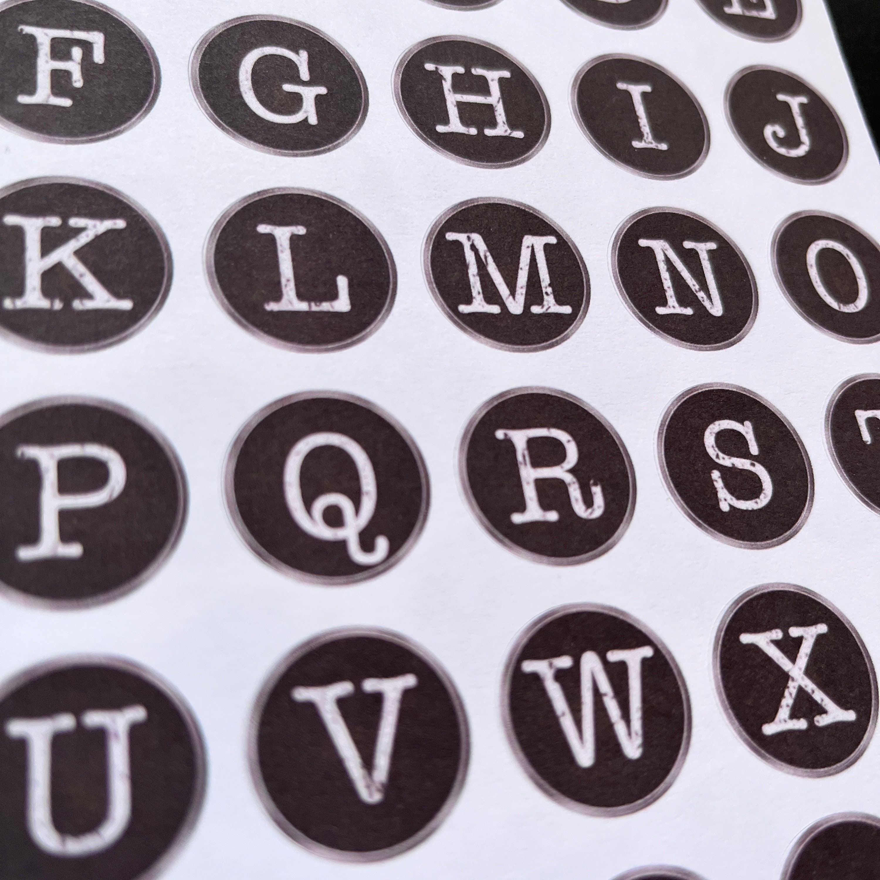Typewriter Stickers, Typewriter Keys Sticker Sheets, Alphabet Stickers ...