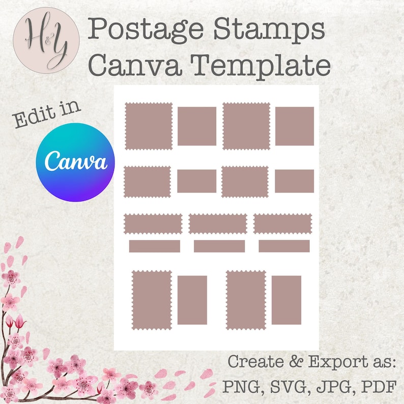 Canva Template Postage Stamps Junk Journal Template Create With Canva ...