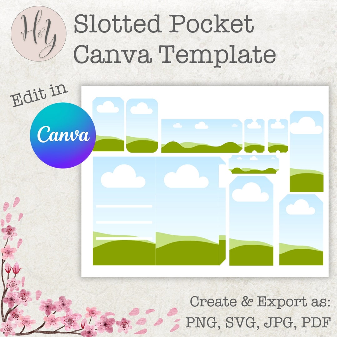 Canva Template to Create a Slotted Pocket for Your Junk Journals or Any ...