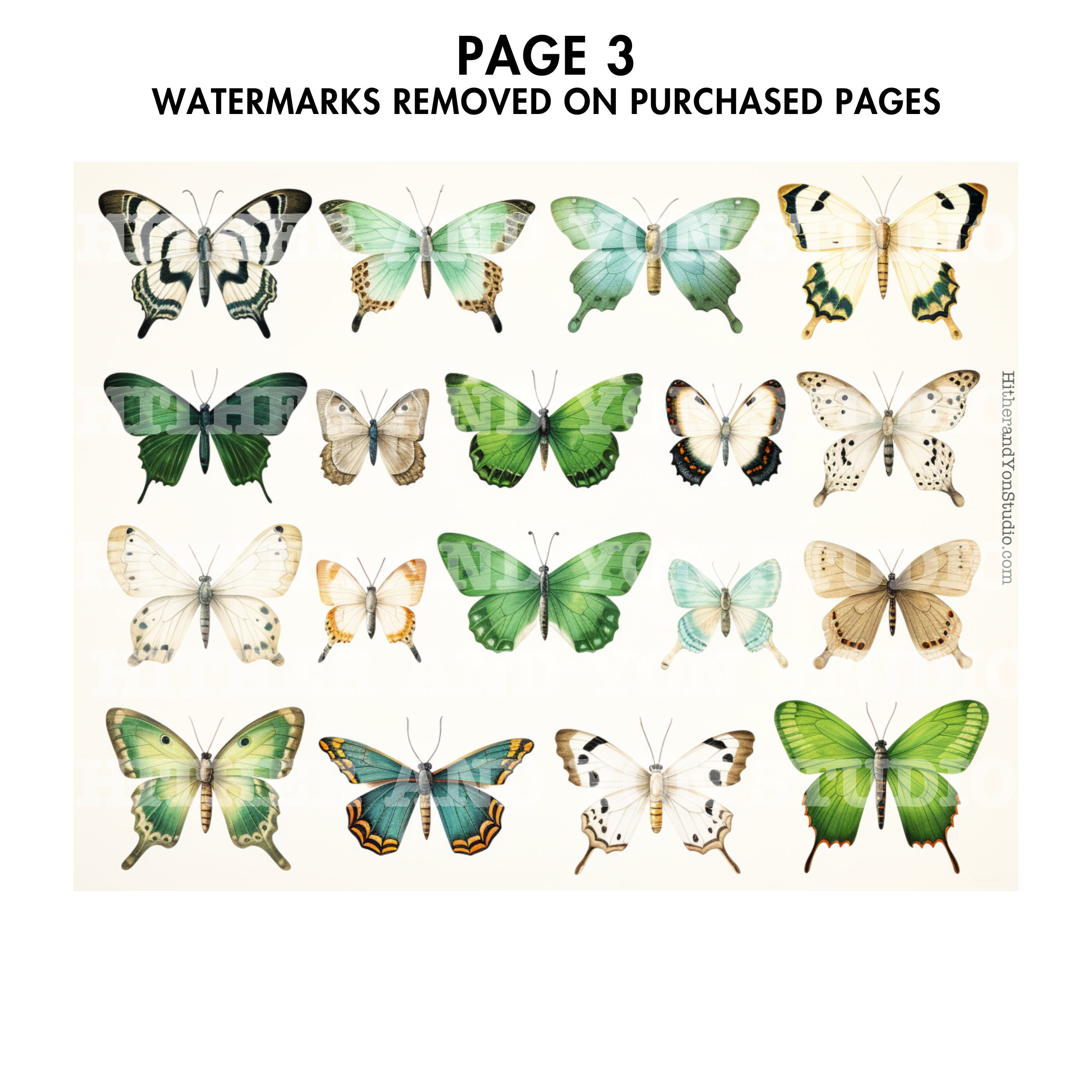 Fussy Cut Butterflies and Moths for Paper Crafting, Collage, Scrapbook ...