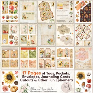 Fall Junk Journal Kit, Autumn Clipart and Journal Kit, Fall Ephemera ...