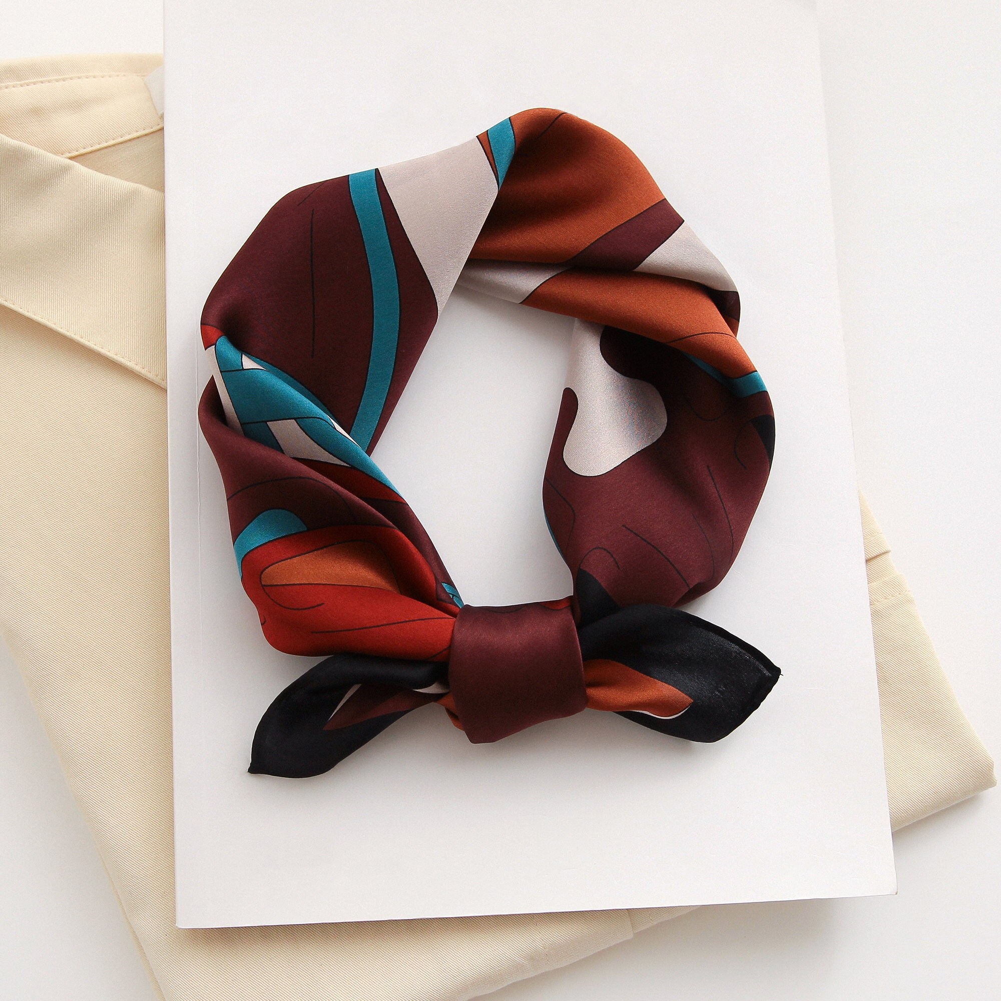 Short Silk Neck Scarves
