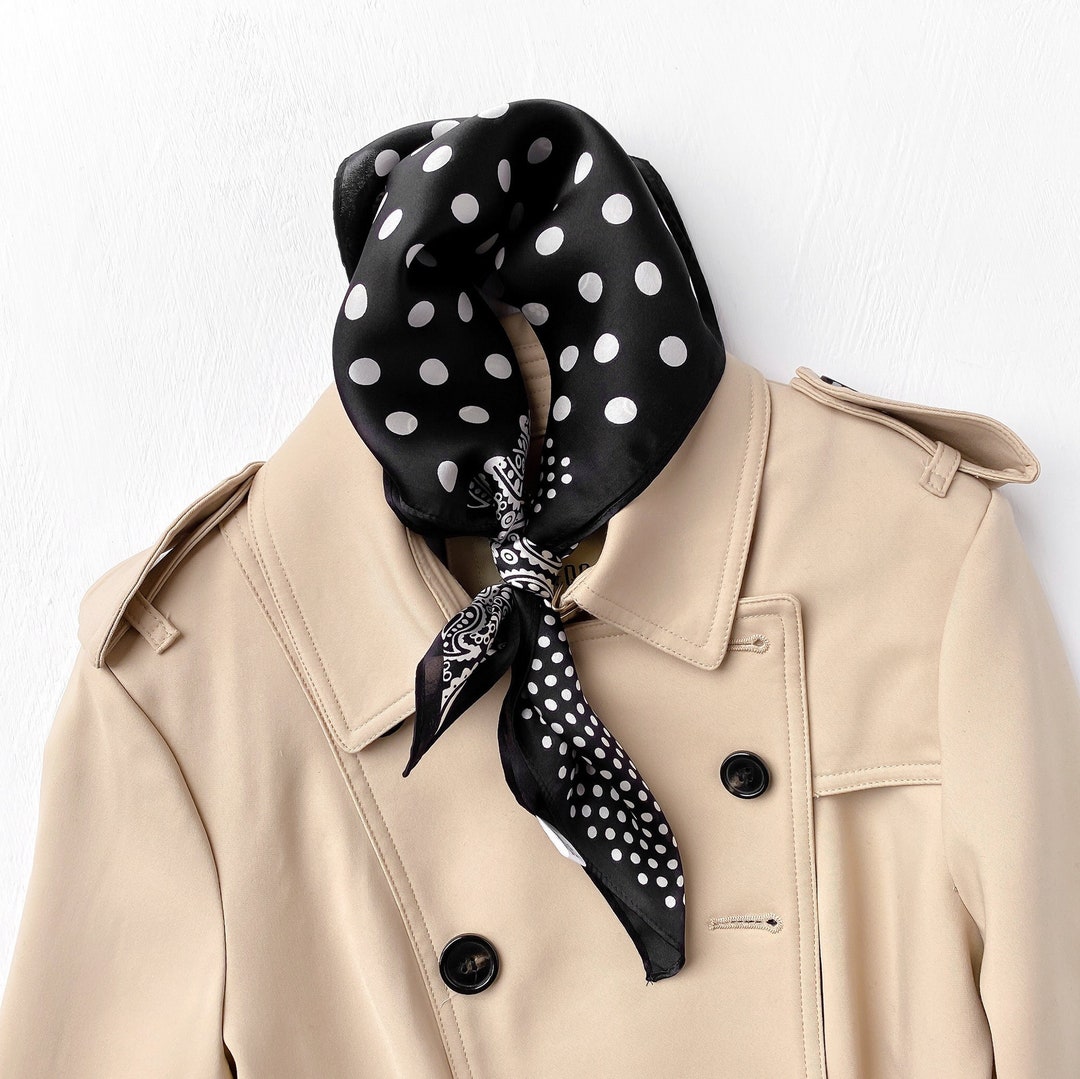 Classic Small Silk Scarf Square, 100% Silk Neckerchief Women&men, Silk ...