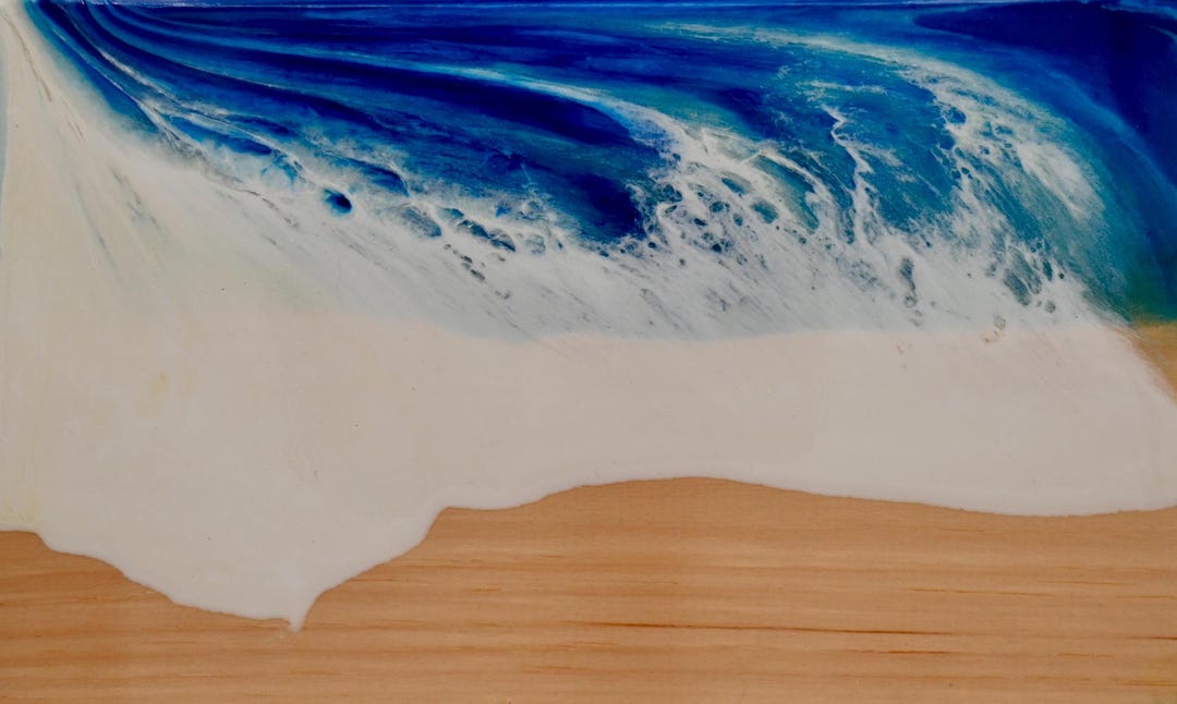 Resin Wave Art - Single Wave on Pine Wood - Etsy