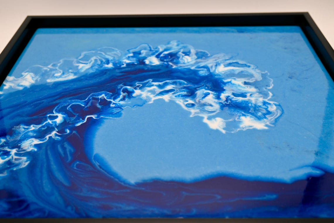 Resin Wave Framed Wall Hanging - Etsy