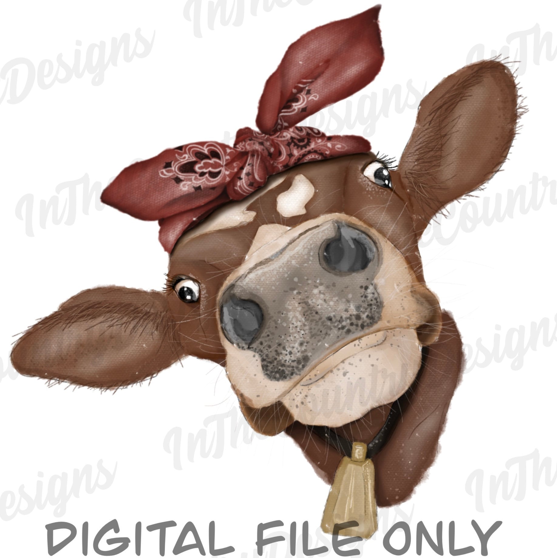 Cow Cow With Bandana Cow With Headband Pretty Cow Cowbell - Etsy