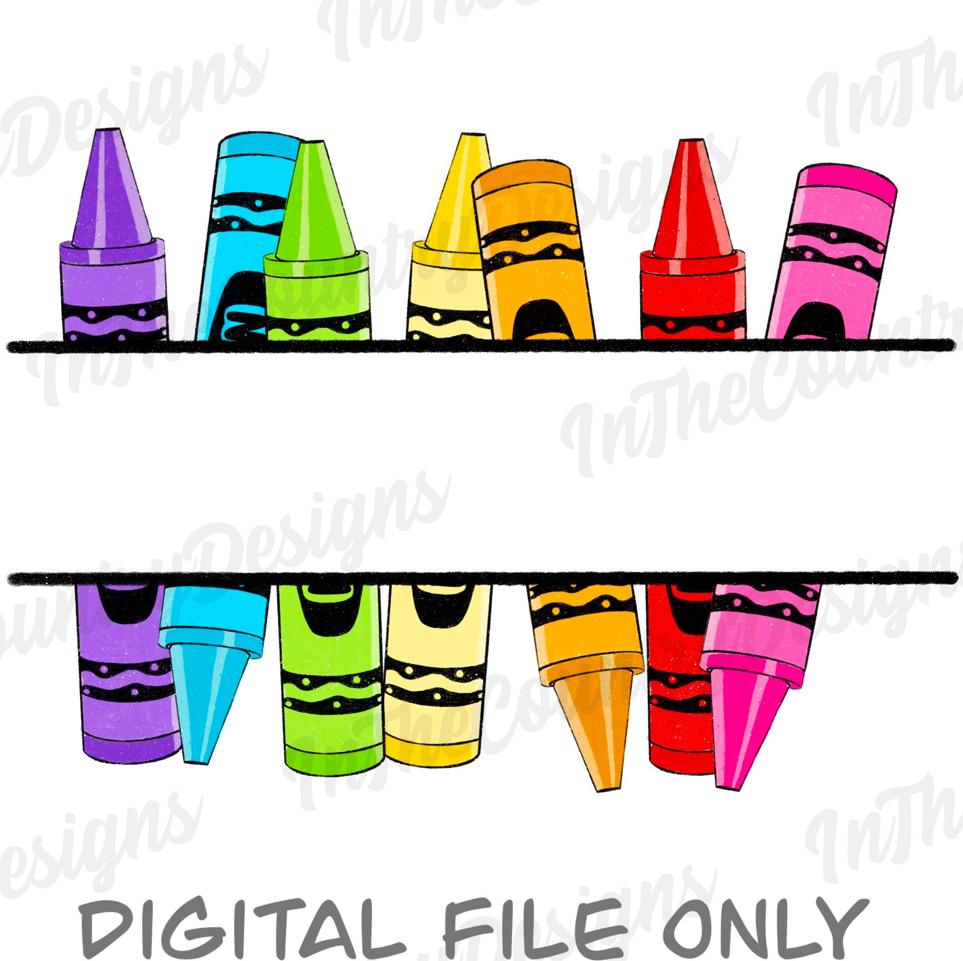 Crayons, Split Monogram, Teacher, Art Teacher, School, Use Your Text ...