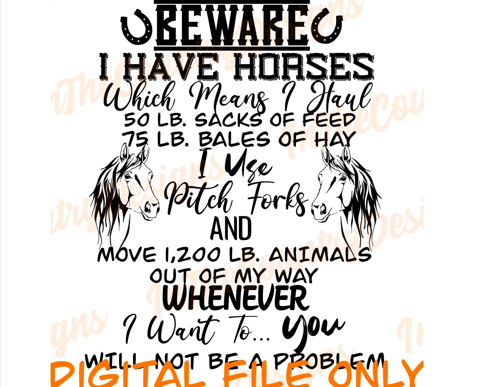 Beware I Have Horses, Horse, Wall Art, Sublimation, Funny, Primitive ...