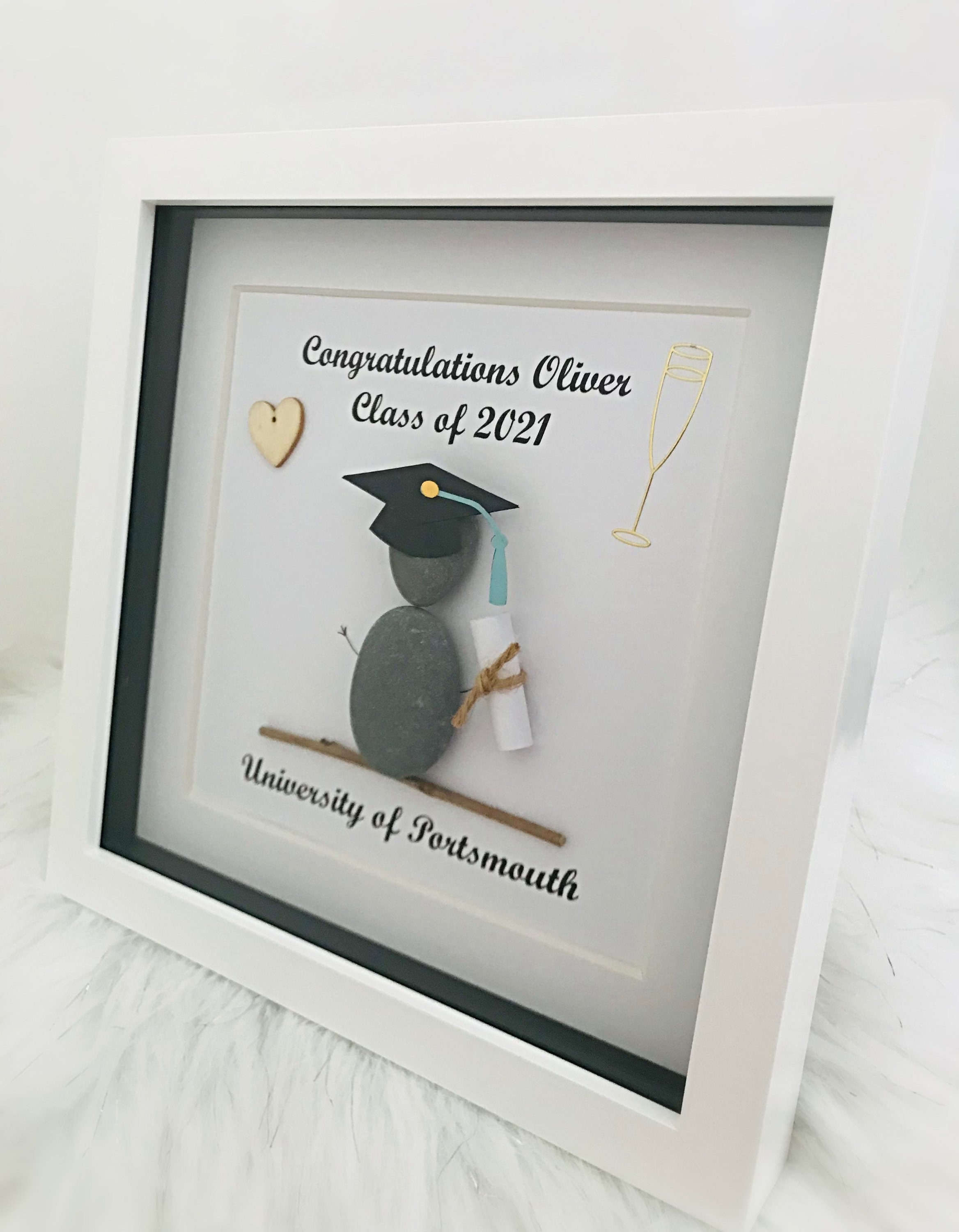Personalised Graduation Gift, Graduation Pebble Art, Graduation Gift ...