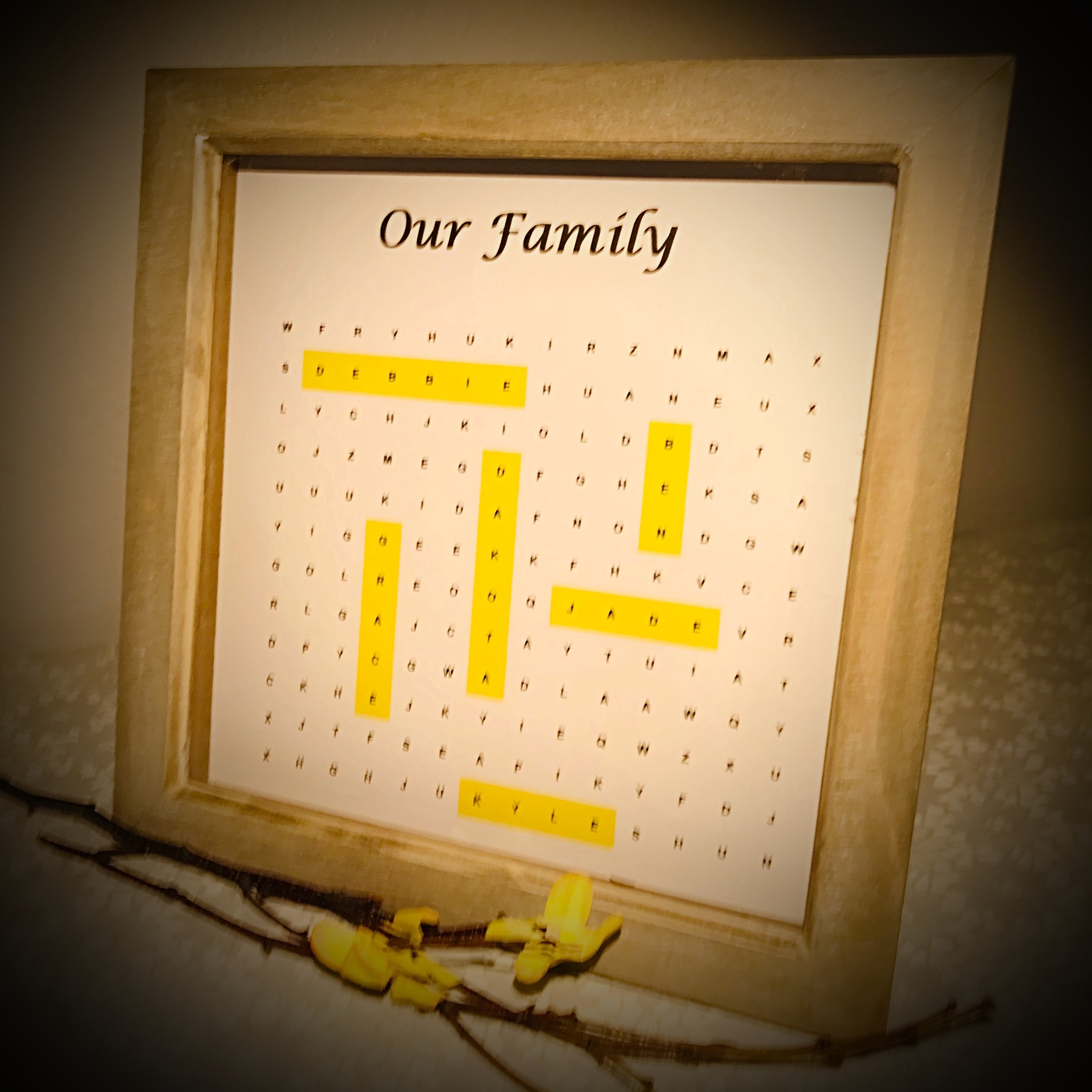 Personalised Family Frame Word Art Wordsearch Frame Quirky | Etsy
