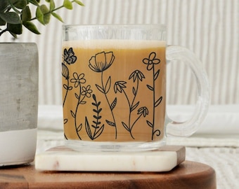 Butterflies Glass Mug - Etsy