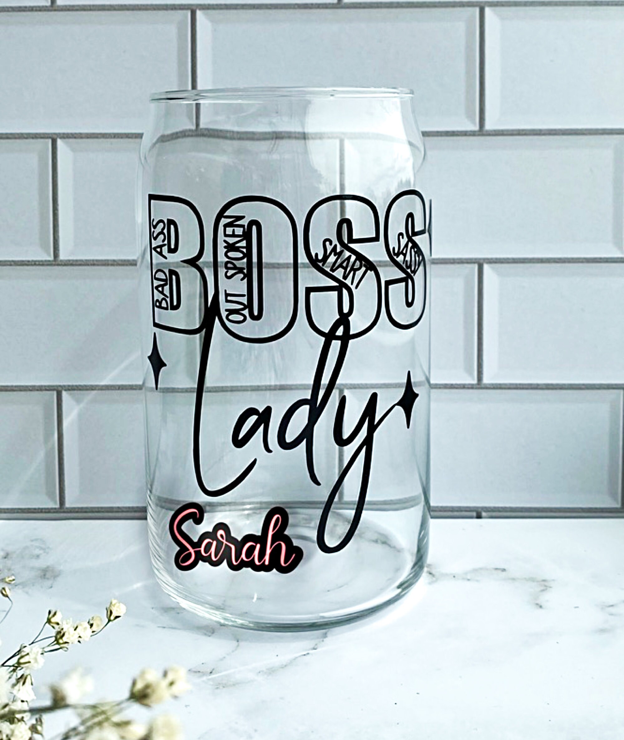 Boss Lady Beer Can Glass Best Boss Gift Custom Iced Coffee - Etsy