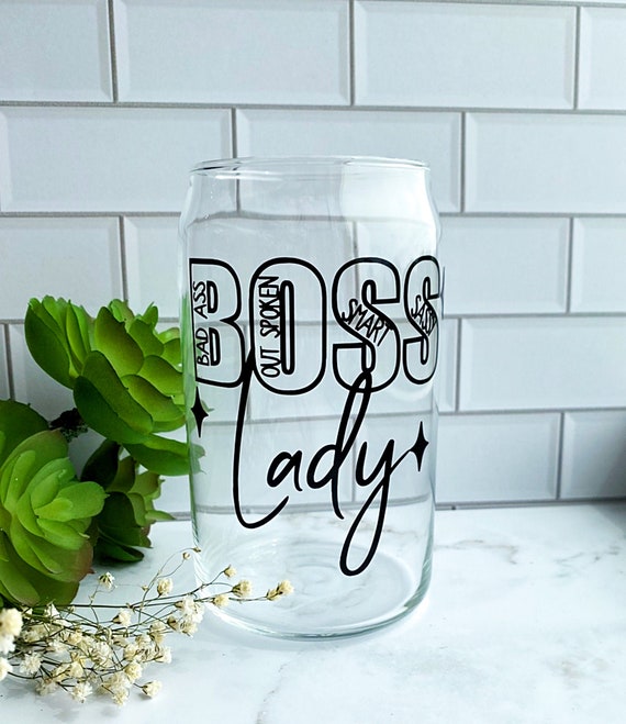 Boss Lady Beer Can Glass Best Boss Gift Custom Iced Coffee | Etsy