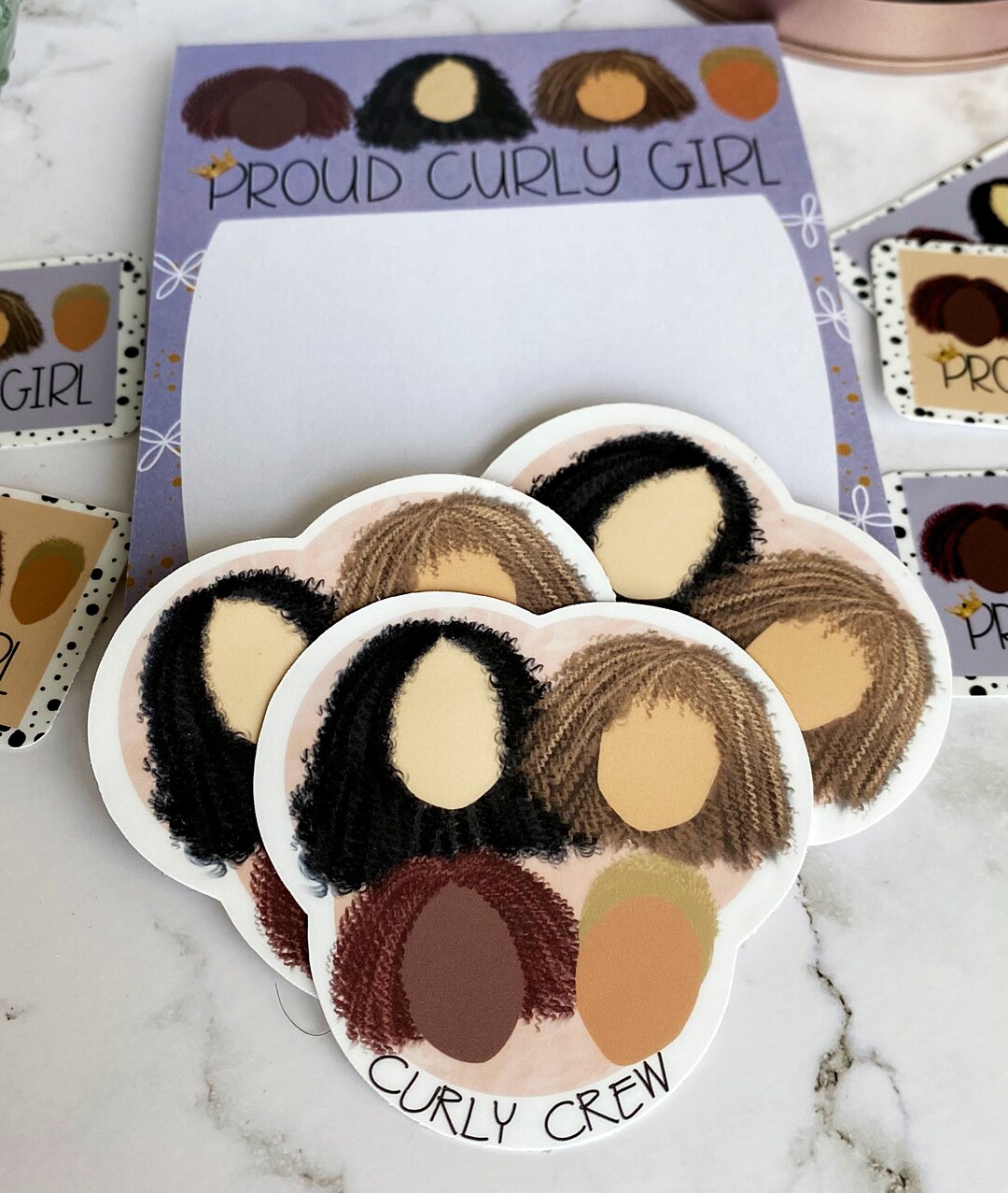 Curly Hair Gift Curly Crew Matte Sticker Tumbler Sticker - Etsy
