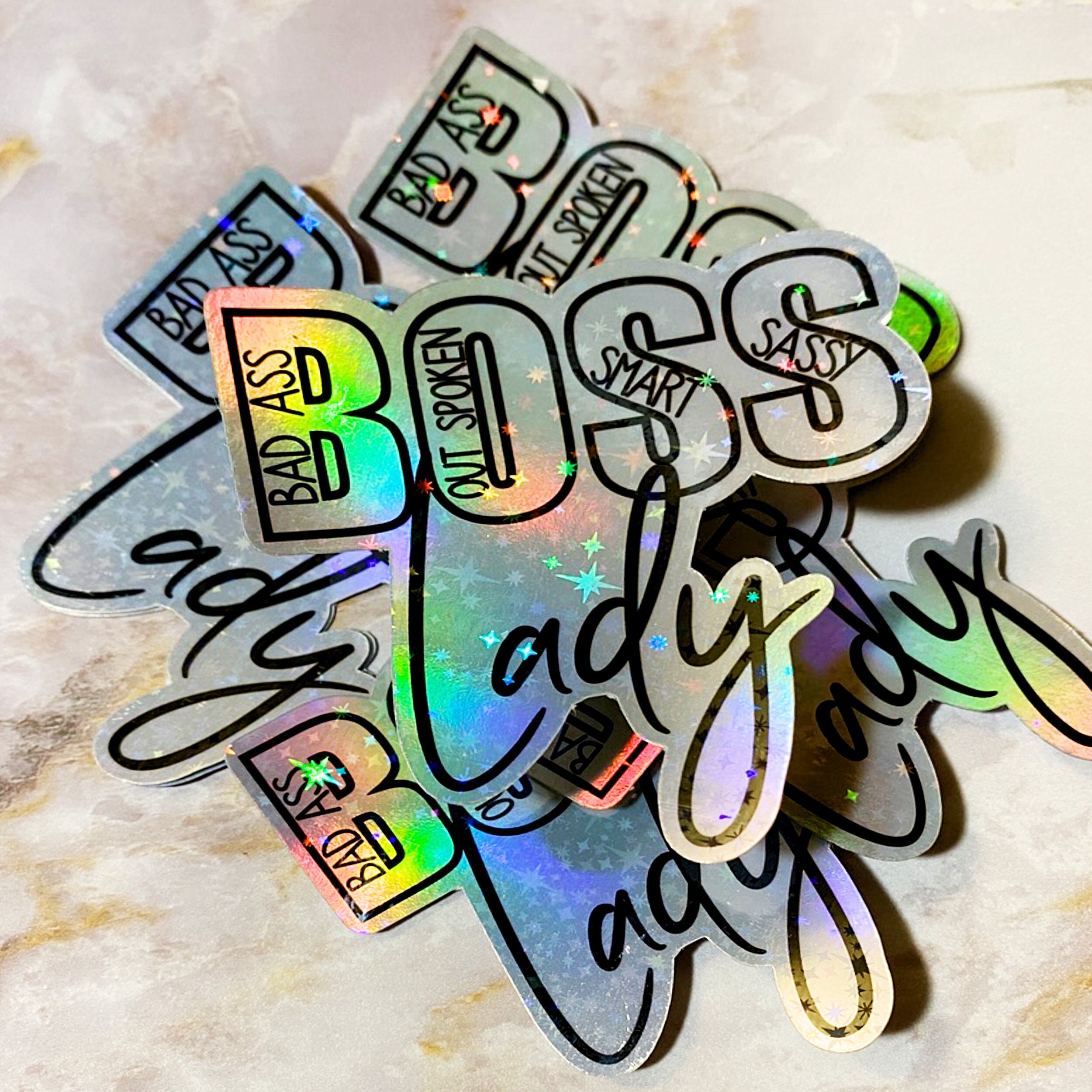 Boss Lady Sticker Holographic Gift for Female Feminist - Etsy