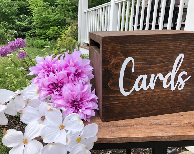 Wedding Card Box, Card Box With Side Slot, Locked Card Box, Rustic ...