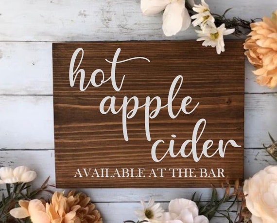 Rustic Apple Cider Sign Apple Cider Bar Wood Beverage Sign - Etsy