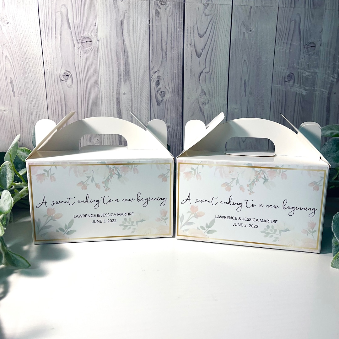 Wedding Floral Gable Boxes, Wedding Favors, Dessert to Go Boxes ...