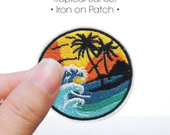 Sunset, Summer, Beach, Iron on Patch, Vacation, Embroidery, Tropical - Etsy