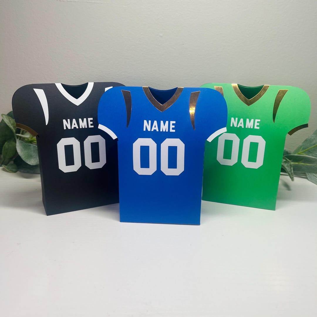 Football Jersey Favor Boxes: Personalized Sports Party Gift Boxes - Etsy