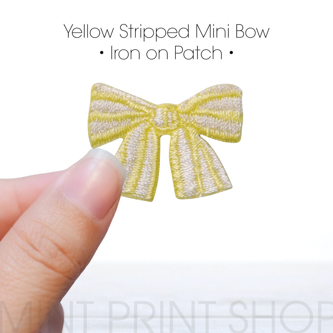 Yellow Mini Bow Embroidery Patch: Iron-on Applique - Etsy