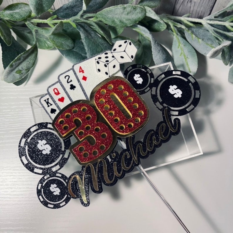 Poker Theme Caketopper Casino Theme Cake Topper Poker Cake - Etsy