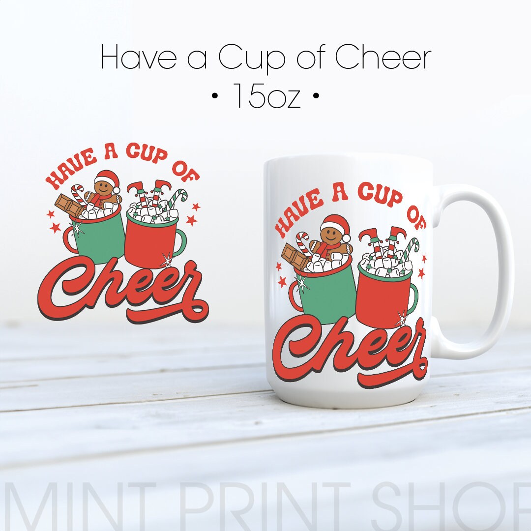 Have a Cup of Cheer UV DTF Sticker UV Cup Sticker Christmas - Etsy