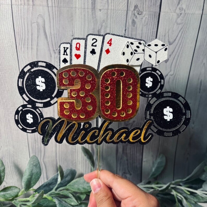 Poker Theme Caketopper Casino Theme Cake Topper Poker Cake - Etsy