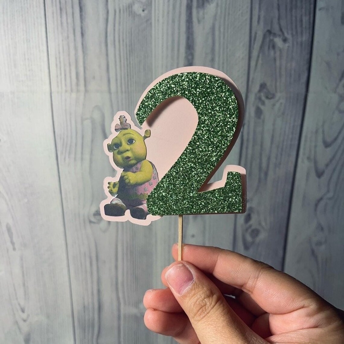 Shrek Cupcake Toppers Girly Shrek Toppers Glitter Cupcake - Etsy Australia