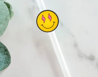 Smiley Face Happy Face Straw Topper - Etsy