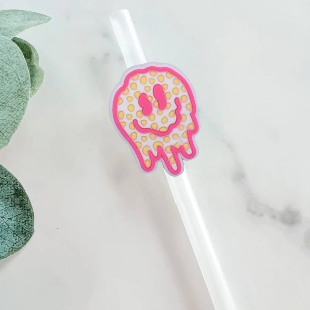 Drip Smiley Face Straw Topper - Etsy