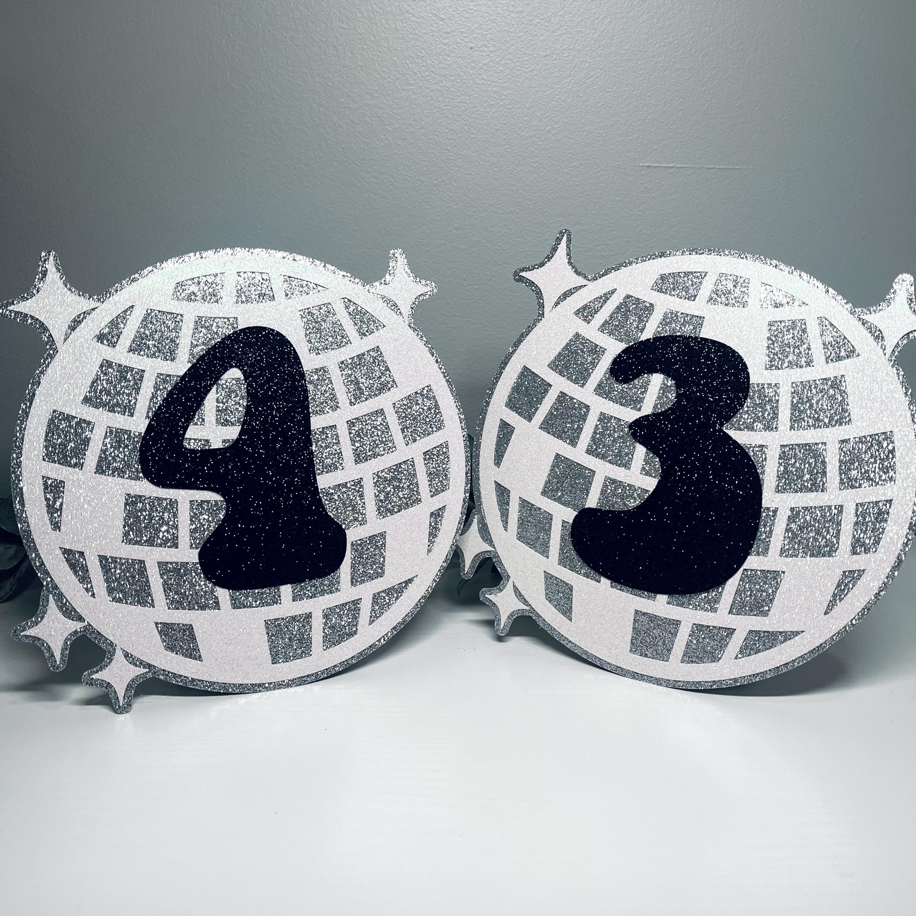 Disco Ball Table Numbers: Glitter Party Centerpieces - Etsy