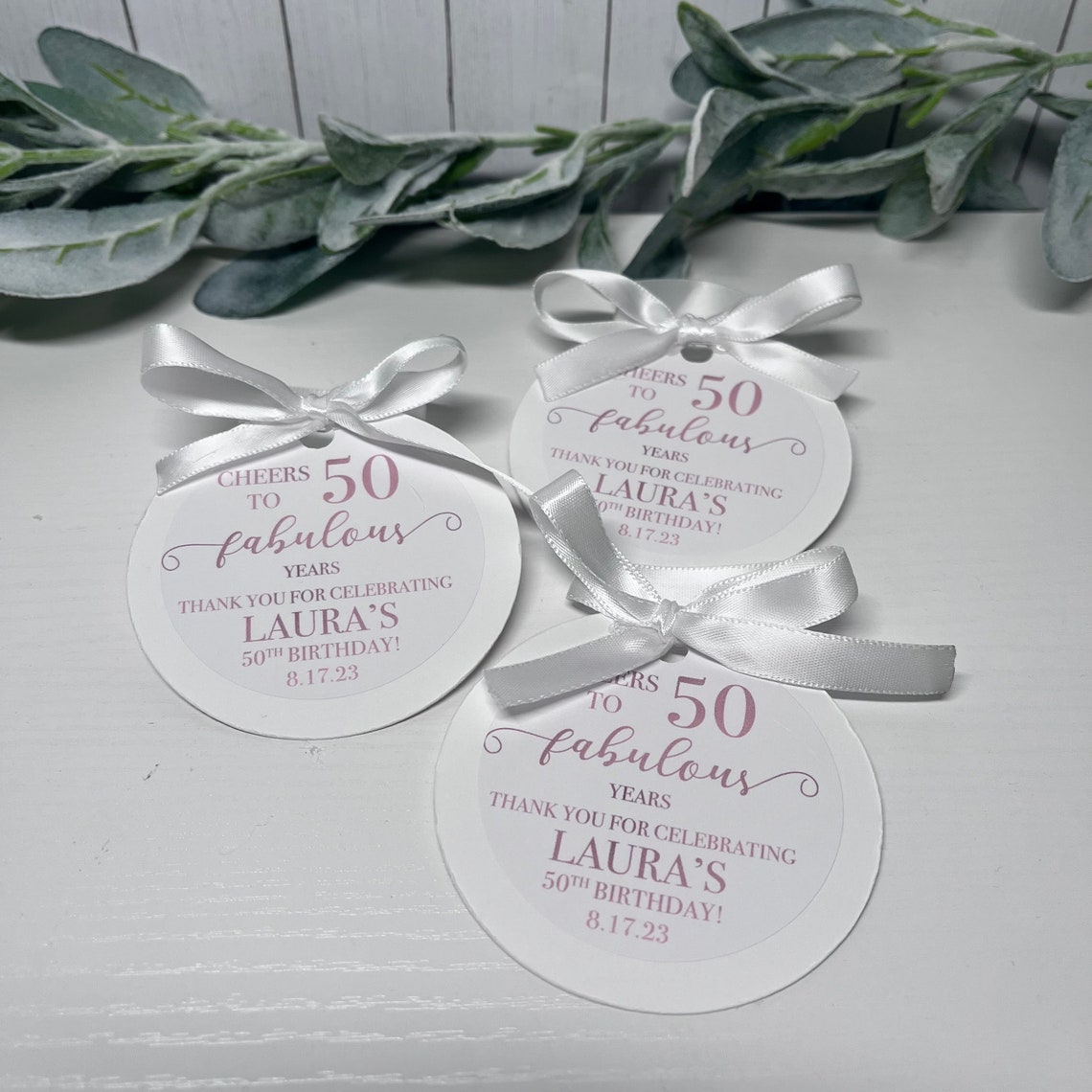 Personalized Birthday Favor Tags: Glossy Paper Party Favors - Etsy