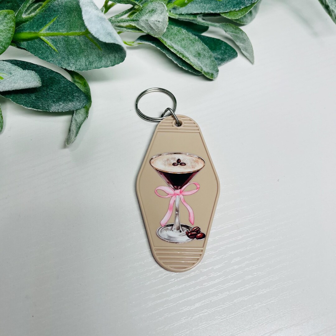 Espresso Martini Motel Keychain: Retro Drink Keychain - Etsy
