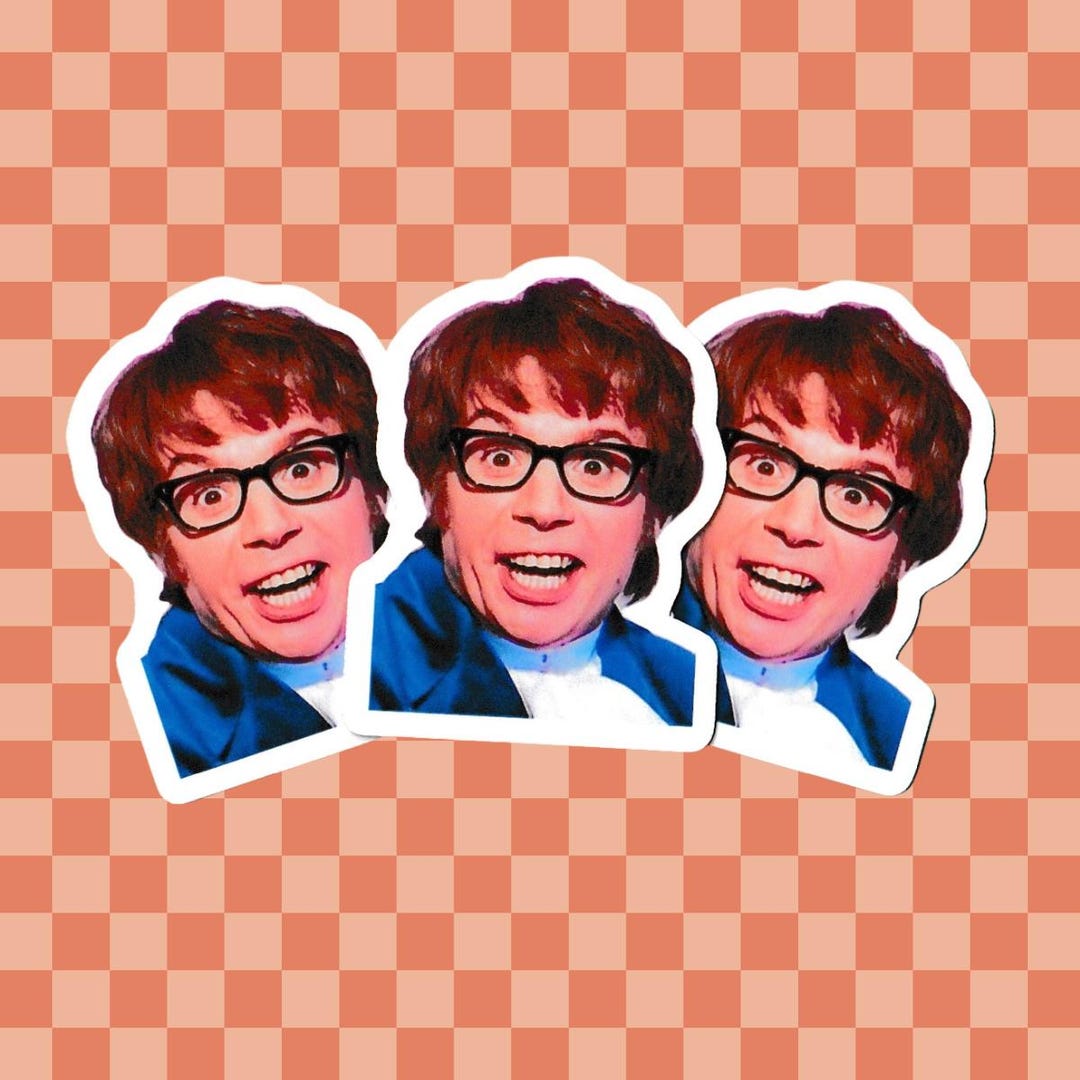 Austin Powers Face Sticker Vinyl Decal - Etsy