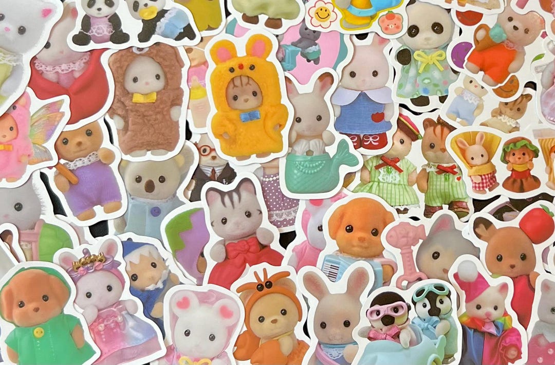 Calico Critter Sylvanian Families Sticker Cute Mystery Stickers Bundle ...