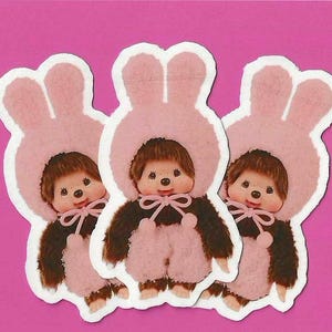 Monchhichi Baby Bunny Pink Ears 3 Inch Vinyl Decal Sticker - Etsy