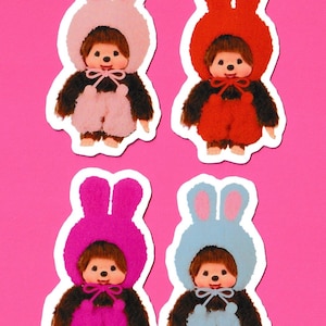 Monchhichi Inspired Vinyl Decal Sticker Bundle of 4 - Etsy